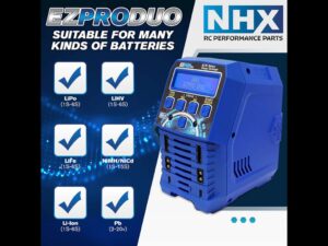 NHX EZPRO DUO 100W X2 Dual AC/DC 12A LiPo/LiHv & NiMH Battery Balance ...